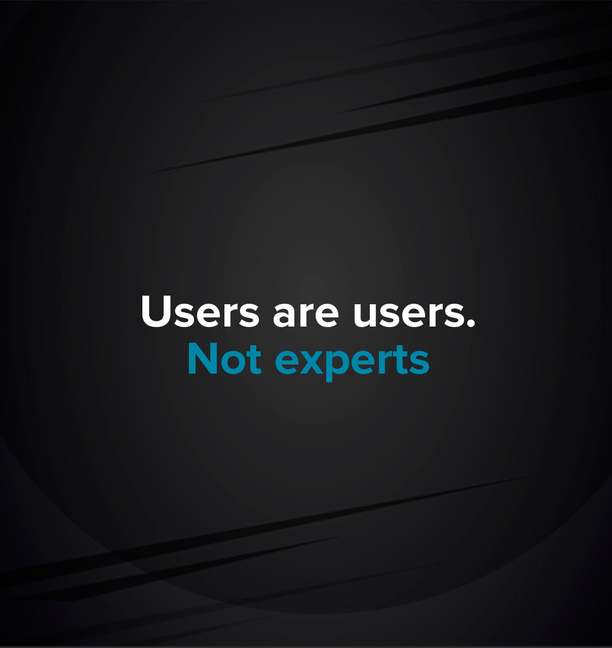 Users are users. Not experts
